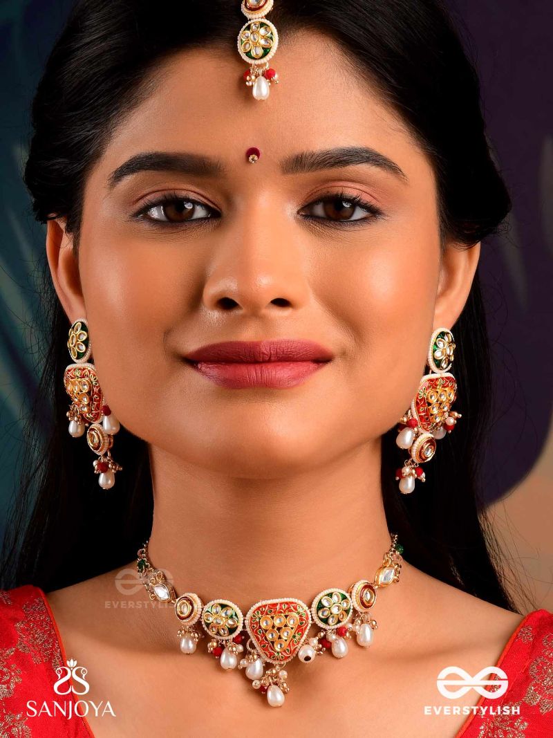 SUNDARIKA - BEAUTIFUL ONE - HANDMADE KUNDAN SET WITH NECKLACE, EARRINGS ...