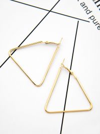 The Everyday Chic - Oversized Triangle Hoops - Golden