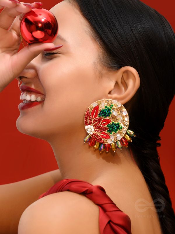 Surangi- The Red Flower Tree- Pearls, Resham and Sequins Embroidered ...