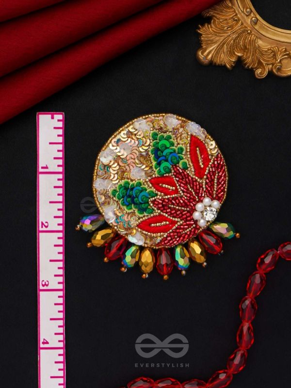 Surangi- The Red Flower Tree- Pearls, Resham and Sequins Embroidered ...